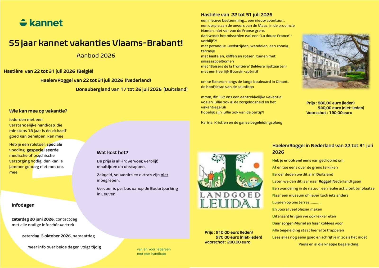 Aanbod vakanties 2026 - KANNET